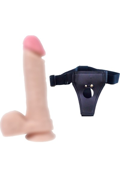 Xise Wolf 22 cm Yumuşak Realistik Ten Dokulu Belden Bağlamalı Takma Penis