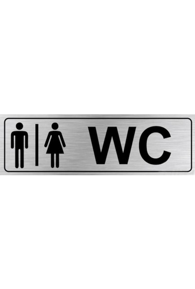 Obibaskı Kadın - Erkek Wc Yönlendirme Yazısı Metal Gümüş Obibaskı Kadın - Erkek Wc Yönlendirme Yazısı Metal Gümüş