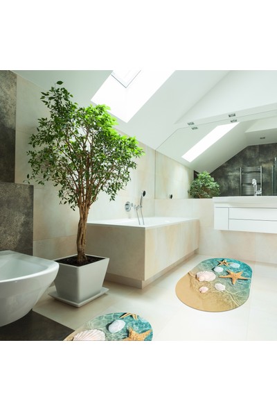 Soley 2'li Oval Süngerli Banyo Paspası