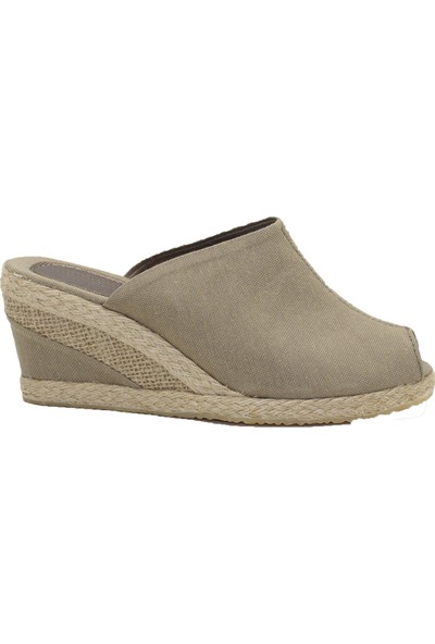 Gökçe Kundura Keten Terlik Dolgu Topuk 38