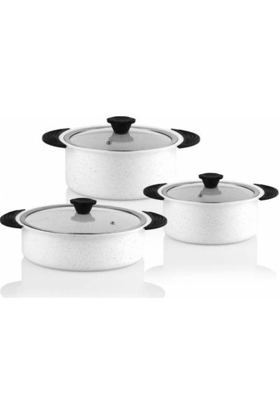 Taç 3476 Trio 6 Parça Tak Çıkar Saplı Tencere Seti Beyaz Taç 3476 Trio 6 Parça Tak Çıkar Saplı Tencere Seti Beyaz
