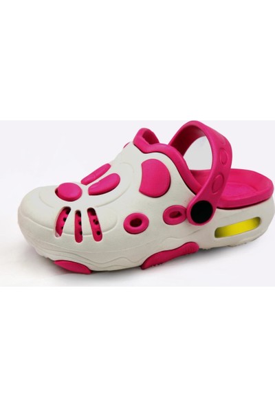 Gigi Kız Çocuk Işıklı Beyaz/Fuşya Terlik Sandalet