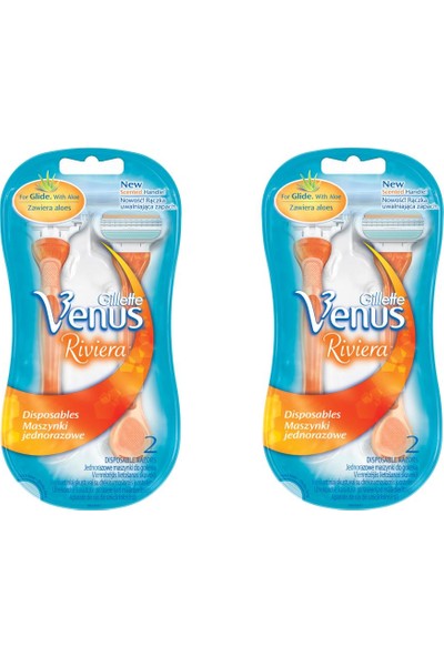 Gillette Bayan Venus Riviera Tıraş Makinesi 2'li x 2 Adet