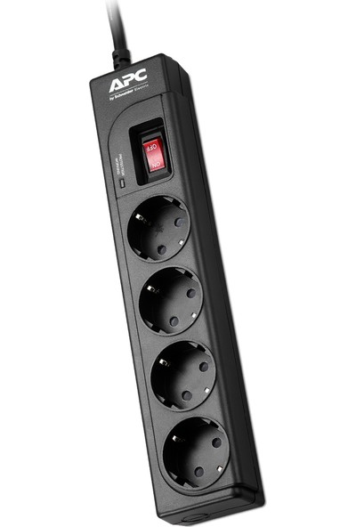 Schneider Electric APC 4 Çıkışlı Akım Korumalı Priz 918J Siyah