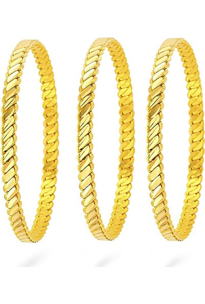 Dehaberkstore Altın Kaplama Adana Burma Bilezik 3'lü