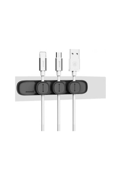 Baseus İki Yönlü Kablo Tutucu Ve Düzenleyici - Siyah