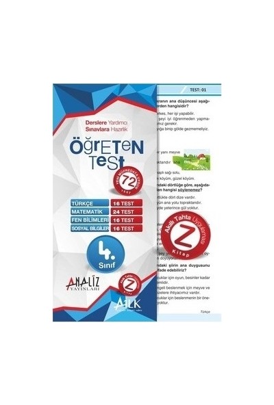 Analiz Yayınları 4. Sınıf Yaprak Test