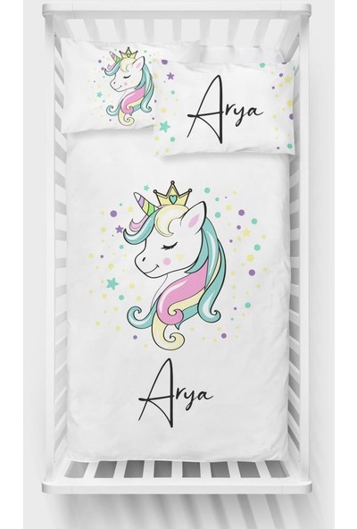 Homamia Kişiye Özel Bebek Nevresim Takımı Unicorn 100 x 150 cm Homamia Kişiye Özel Bebek Nevresim Takımı Unicorn 100 x 150 cm