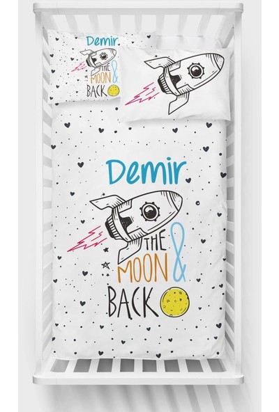 Homamia Kişiye Özel Bebek Nevresim Takımı Uzay 100 x 150 cm Homamia Kişiye Özel Bebek Nevresim Takımı Uzay 100 x 150 cm