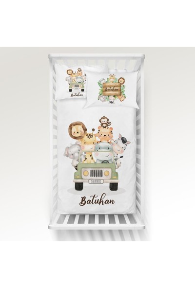 Homamia Kişiye Özel Bebek Nevresim Takımı Safari 100 x 150 cm Homamia Kişiye Özel Bebek Nevresim Takımı Safari 100 x 150 cm