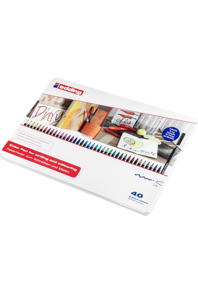 Edding 1300 Keçeli Kalem 40'lu Metal Kutu