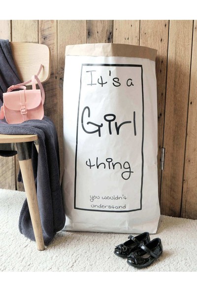 Lyn Home Its A Girl Thınk Kağıt Oyuncak Torbası Lyn Home Its A Girl Thınk Kağıt Oyuncak Torbası