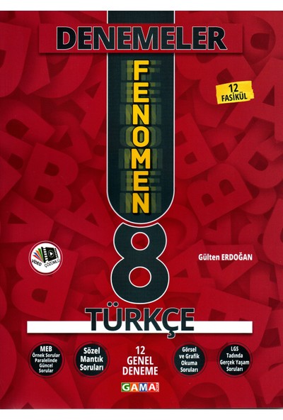 Gama Yayınları 8. Sınıf Fenomen Türkçe Yeni Nesil 12 Genel Deneme 2020 Gama Yayınları 8. Sınıf Fenomen Türkçe Yeni Nesil 12 Genel Deneme 2020