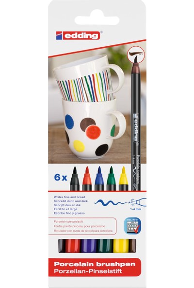 Edding 4200 Porselen Boyama Kalemi 6'Lı Set Standart Renkler