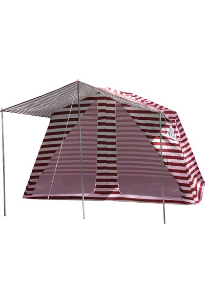 Uludağ Çadır Iki Odalı Pamuklu Kamp Çadırı - Kırmızı