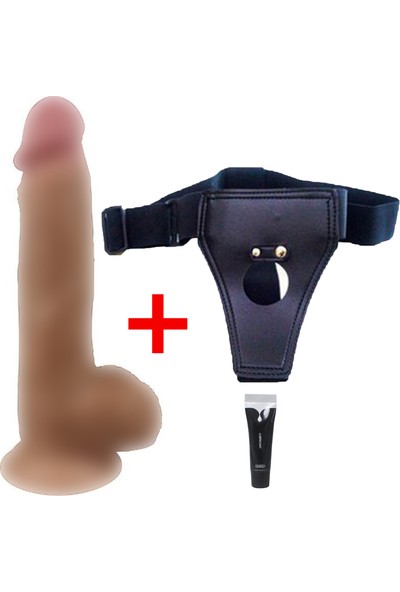 Lovetoy Esmer Renk Damarlı Gerçekci Ten Dokulu 21 cm Belden Bağlamalı Penis + Jel Lovetoy Esmer Renk Damarlı Gerçekci Ten Dokulu 21 cm Belden Bağlamalı Penis + Jel