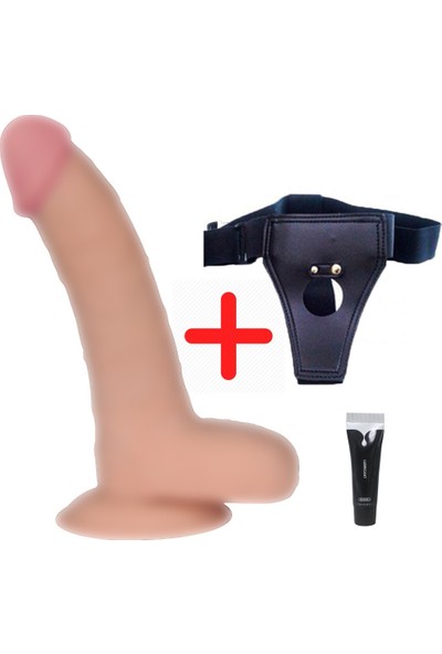 Lovetoy Damarlı Ultra Yumuşak Bükülebilen 21 cm Kalın Damarlı Kemerli Dildo + Jel Lovetoy Damarlı Ultra Yumuşak Bükülebilen 21 cm Kalın Damarlı Kemerli Dildo + Jel