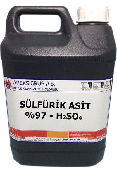 Apeks Sülfürik Asit %97 H2SO4 5 kg