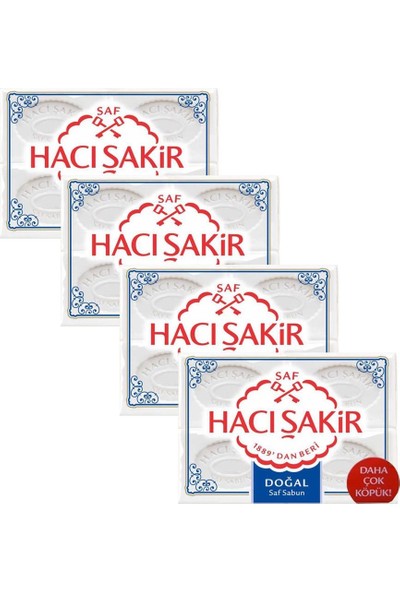 Hacı Şakir Doğal Kalıp Sabun 4 x 150 gr x 4 Adet Hacı Şakir Doğal Kalıp Sabun 4 x 150 gr x 4 Adet