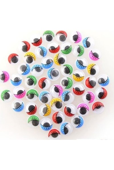 Vagon Oynar Göz Renkli Kirpikli 6 mm 200'lü