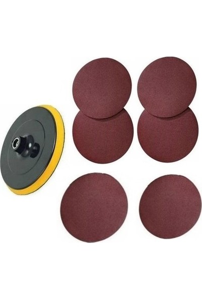 Parstek Cırt Zımpara 6'lı + Zımpara Tabanı 115 mm 120 Kum Parstek Cırt Zımpara 6'lı + Zımpara Tabanı 115 mm 120 Kum