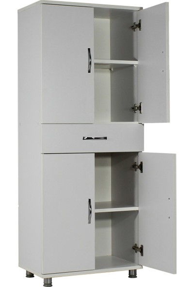 Dienni Beyaz Dört Kapaklı Çekmeceli Dolap Dienni Beyaz Dört Kapaklı Çekmeceli Dolap