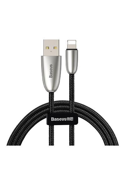 Baseus CALHJ-C01 2.4A Lightning Torch Series Çinko LED Işıklı USB Şarj ve Data Kablosu 1 mt