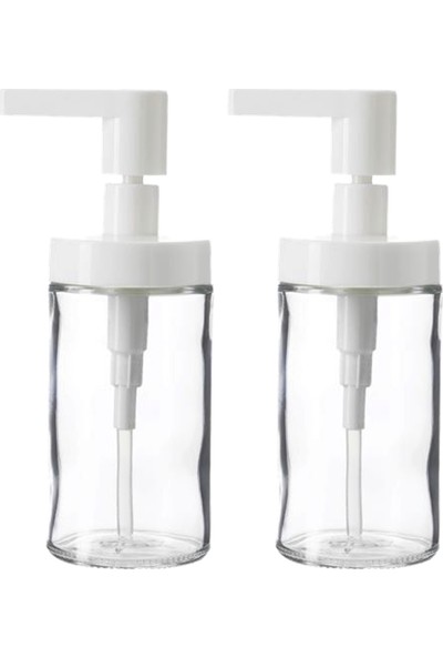 Tackan Sıvı Sabunluk Cam Beyaz Kapaklı 2'li