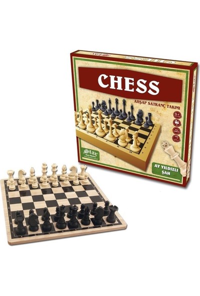 Star Chess Ahşap Satranç Takımı Plastik Satranç Taşlı