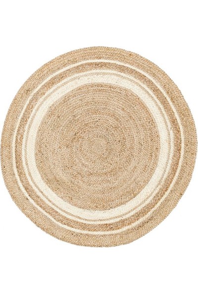 Eko Halı Juno Ech 01 Natural White Jüt El Dokuma Örgü Halı Hasır Kilim 90 x 90 cm Eko Halı Juno Ech 01 Natural White Jüt El Dokuma Örgü Halı Hasır Kilim 90 x 90 cm