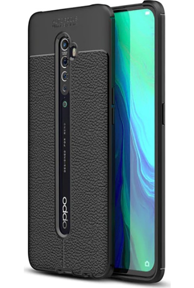 Case 4U Oppo Reno 2Z Kılıf Darbeye Dayanıklı Niss Arka Kapak + Cam Ekran Koruyucu Siyah