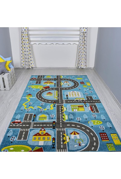 Odeon Halı 3 Boyutlu Mavi Trafik Arabalı Dokuma Çocuk Oyun Halısı 120 x 170 cm Odeon Halı 3 Boyutlu Mavi Trafik Arabalı Dokuma Çocuk Oyun Halısı 120 x 170 cm