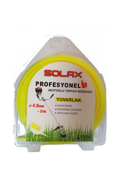 Solax Misina 4 mm 31 m Sarı Yuvarlak Misine Tırpan Solax Misina 4 mm 31 m Sarı Yuvarlak Misine Tırpan