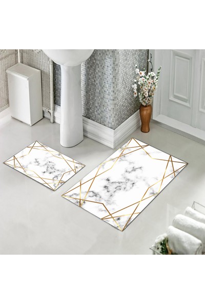 Halıforum Banyo Halısı İkili Klozet Takımı Kaymaz Tabanlı Bhs-289