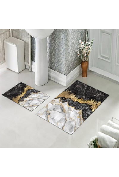 Halıforum Banyo Halısı İkili Klozet Takımı Kaymaz Tabanlı Bhs-316