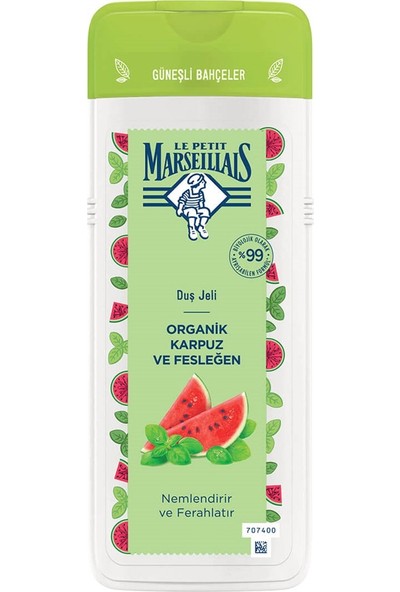 Le Petit Marseillais Organik Karpuz ve Fesleğen Duş Jeli 2'li 400 ml