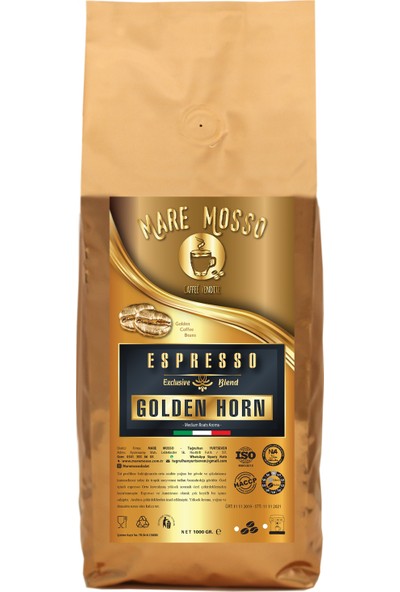 Mare Mosso Espresso Golden Horn Exclusive Blend Çekirdek Kahve 1000 gr Mare Mosso Espresso Golden Horn Exclusive Blend Çekirdek Kahve 1000 gr