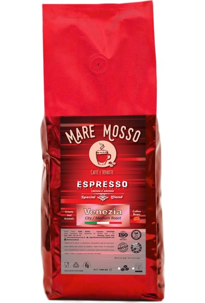 Mare Mosso Espresso Venezia Crema E Aroma Çekirdek Kahve 1000 gr Mare Mosso Espresso Venezia Crema E Aroma Çekirdek Kahve 1000 gr