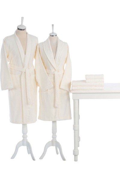 Özdilek Orkide Aile Bornoz Seti Krem Özdilek Orkide Aile Bornoz Seti Krem