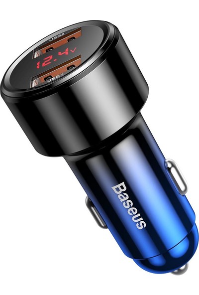Baseus CCMLC20A-03 Magic Serisi Dual Qc Dijital Ekranlı 45W Akıllı Hızlı Araba Şarj Cihazı Mavi Baseus CCMLC20A-03 Magic Serisi Dual Qc Dijital Ekranlı 45W Akıllı Hızlı Araba Şarj Cihazı Mavi