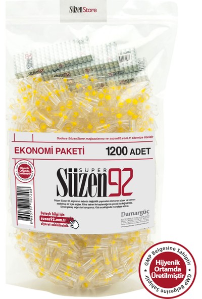Süzen92 1200'lük Sigara Filtresi Ağızlık + 4 Adet 10'lu Taşıma Kutusu Süzen92 1200'lük Sigara Filtresi Ağızlık + 4 Adet 10'lu Taşıma Kutusu