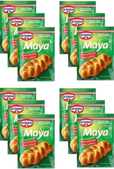 Dr. Oetker Instant Kuru Maya 10 gr x 12 Paket Dr. Oetker Instant Kuru Maya 10 gr x 12 Paket