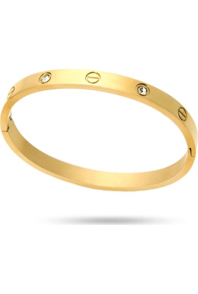 Chamay Vida Detaylı Çelik Kelepçe Bileklik