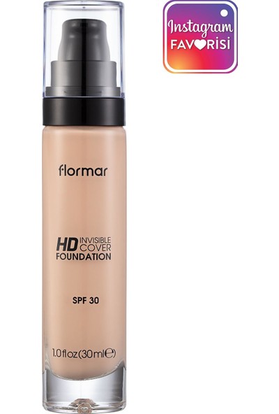 Flormar Invisible Hd Cover Foundation Porcelain Fondöten 020 Flormar Invisible Hd Cover Foundation Porcelain Fondöten 020