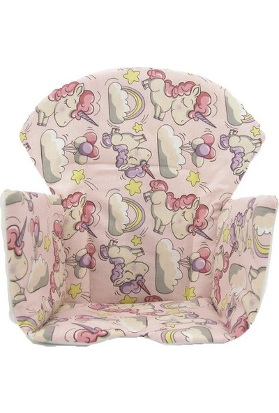 Kidsnino Mama Sandalyesi Minderi Unicorn Pembe