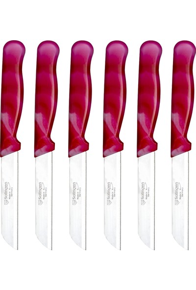 Solingen Mermer Desen Meyve Bıçağı 6'lı Kırmızı Solingen Mermer Desen Meyve Bıçağı 6'lı Kırmızı