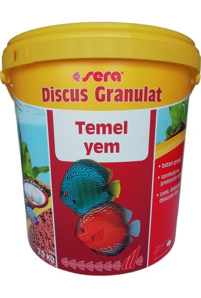 Sera Yeni Discus Granulat Kova Yem - 10 Lt (2,9 Kg) Sera Yeni Discus Granulat Kova Yem - 10 Lt (2,9 Kg)