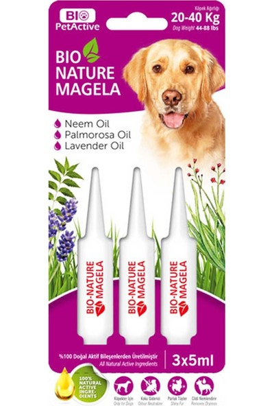 Bio Petactive Bio-Nature Magela 20-40 kg Köpek Ense Damlası (3 x 5 Ml) Bio Petactive Bio-Nature Magela 20-40 kg Köpek Ense Damlası (3 x 5 Ml)