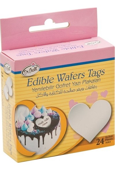 Dr Gusto Kalp Yenilebilir Gofret Kağıdı Yazı Plakası 24'lü Dr Gusto Kalp Yenilebilir Gofret Kağıdı Yazı Plakası 24'lü