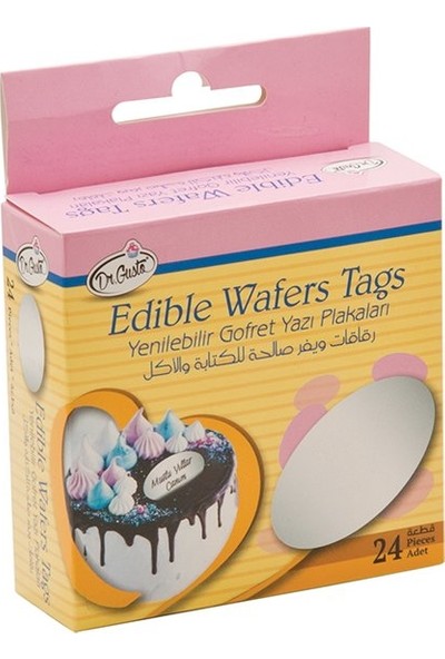 Dr Gusto Oval Yenilebilir Gofret Kağıdı Yazı Plakası 24'lü